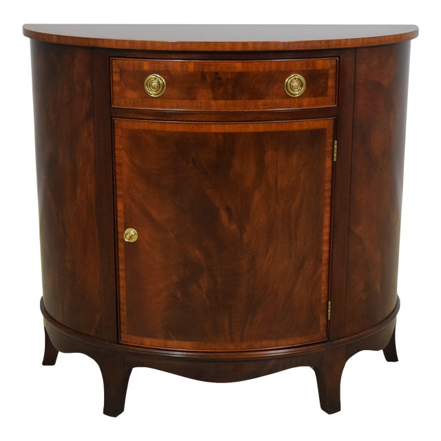 Henkel Harris Demilune Shape Mahogany Console Cabinet | Chairish
