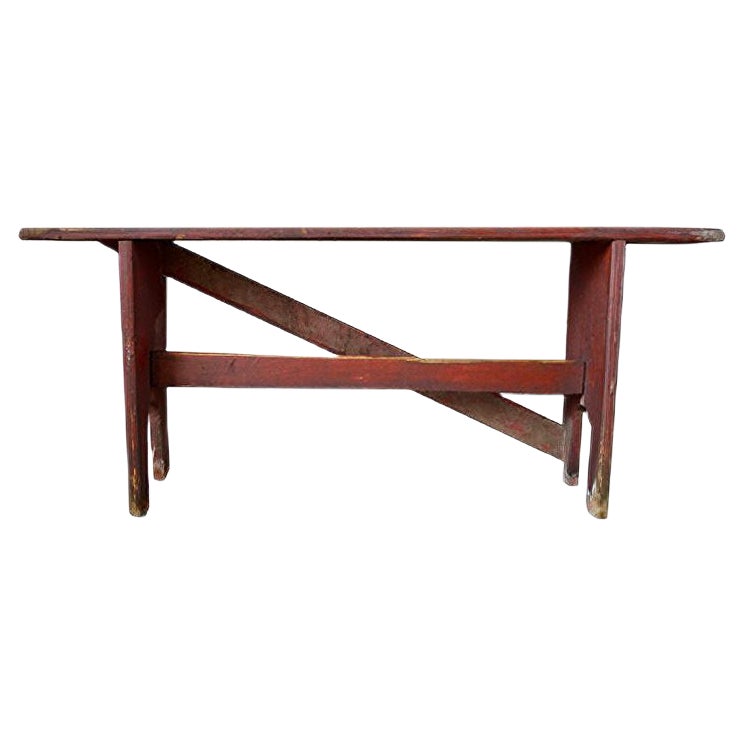 Antique Wooden Farm Bench | Chairish