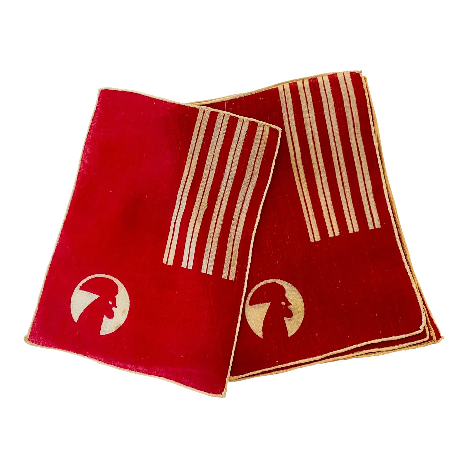 Vintage 1930s Red and White Rooster Linen Cocktail Napkins, Set/12 ...