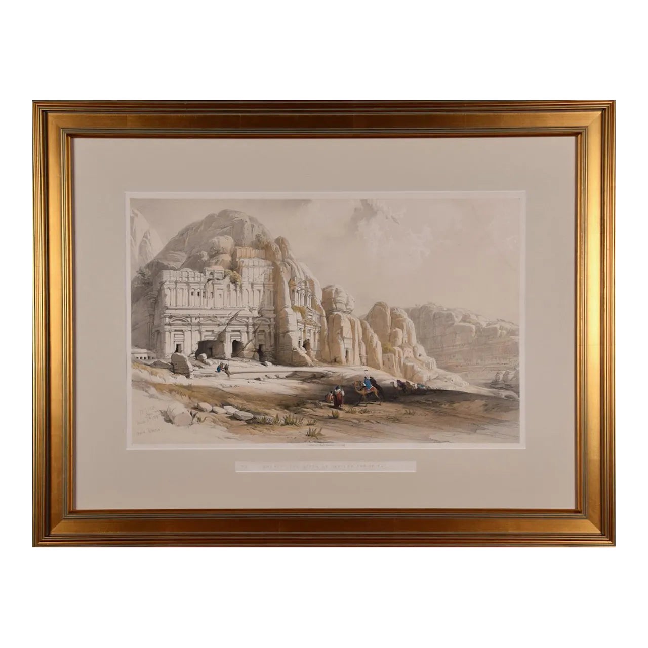 David Roberts Petra, The Upper or Eastern Valley: 19th C. Hand-colored ...