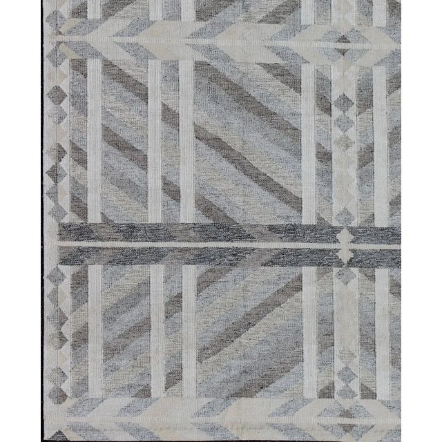 Scandinavian/Swedish Geometric Rug in Gray and Pastel Colors by Keivan ...