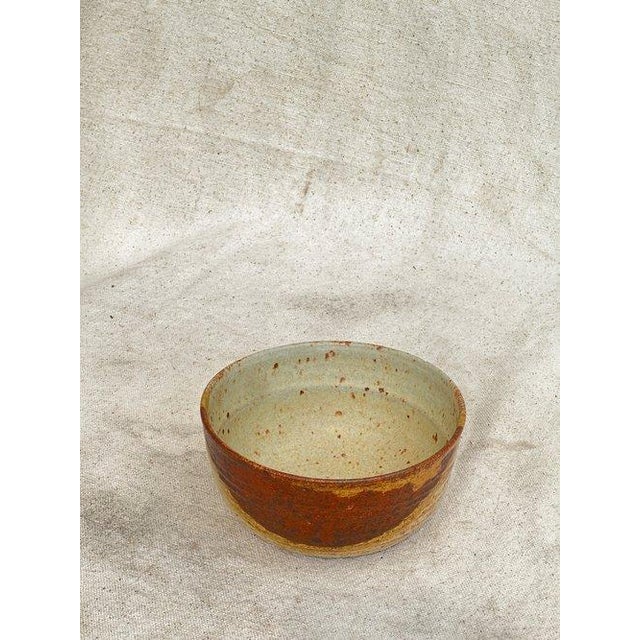 1970s Vintage Rust Color Ceramic Bowl, Signed | Chairish