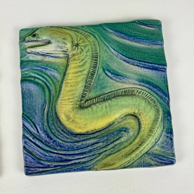 Set of 2 Natalie Surving Studios Eel Fish Design Architectural Ceramic ...