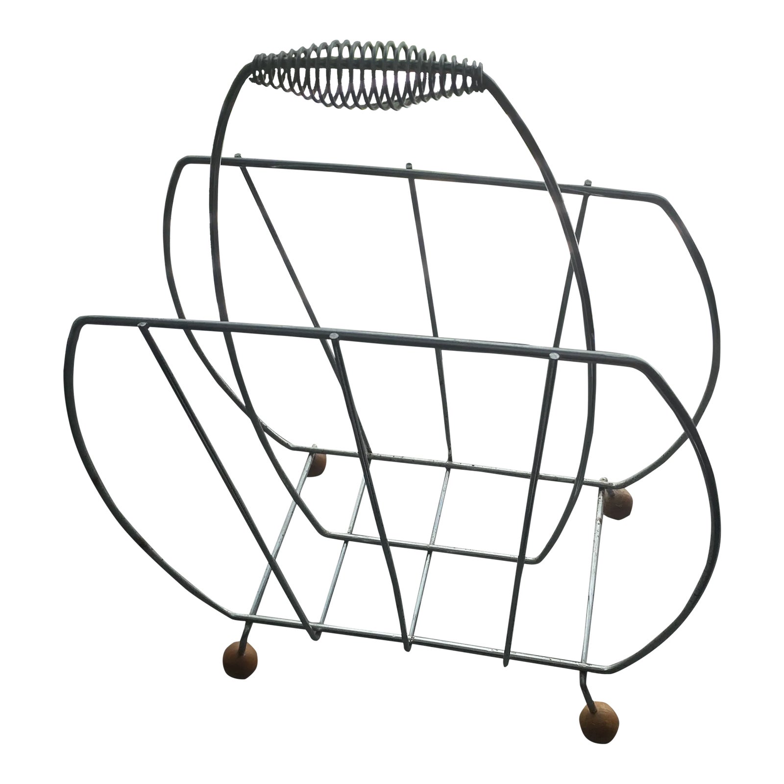 1960s Art Deco Style Magazine Rack | Chairish