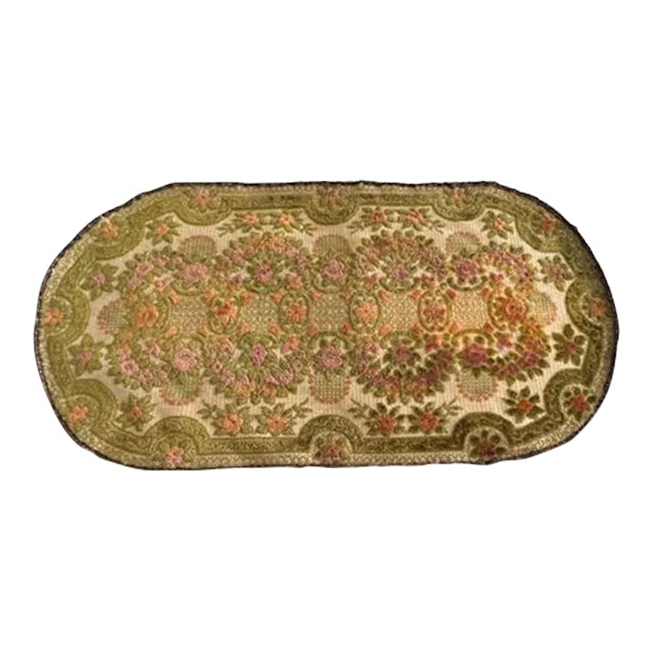 1960s Floral Velvet Doily | Chairish