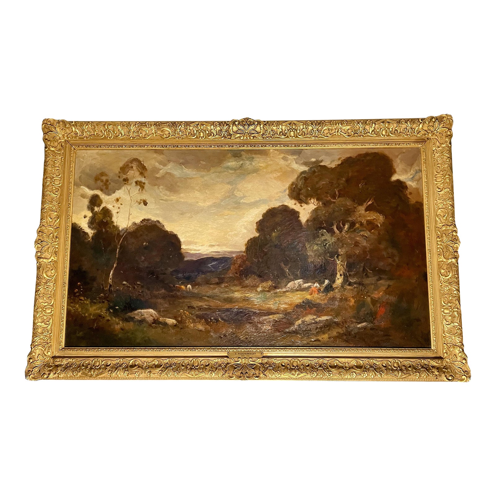 Landscape Oil on Canvas by Alexis Mathew Podchernikoff | Chairish