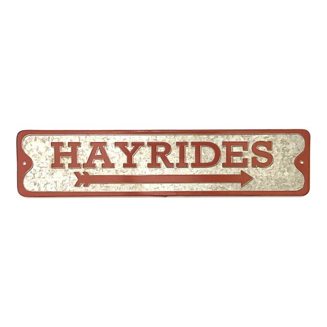 Country Metal Hayrides Sign | Chairish