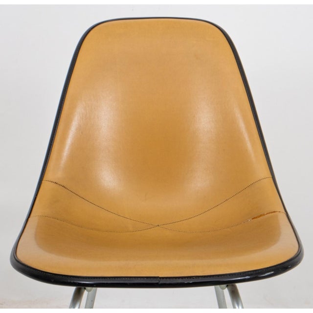 Eames for Herman Miller Tan Padded Shell Chair | Chairish