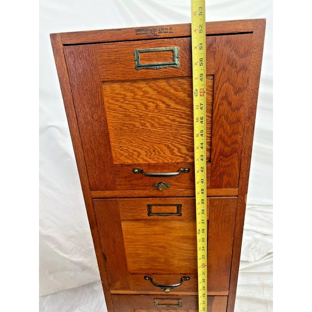 1920s Antique Oak File Cabinet With Four Drawers Yawman and Erbe Mfg Co ...
