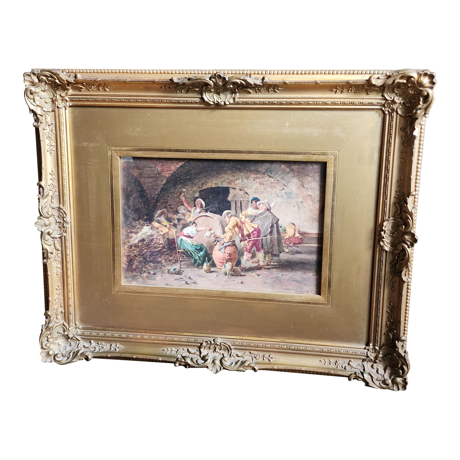 Antique Virgilio Colombo Watercolor Painting | Chairish