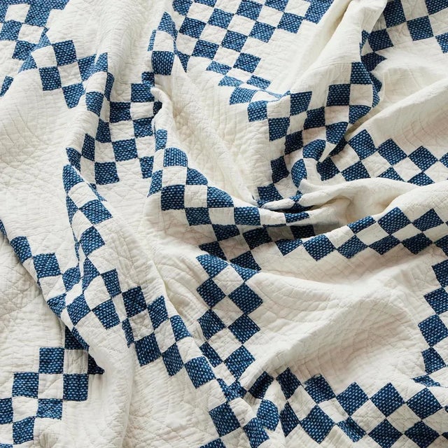 Antique Double Irish Chain With Sawtooth Border, Circa 1910 | Chairish