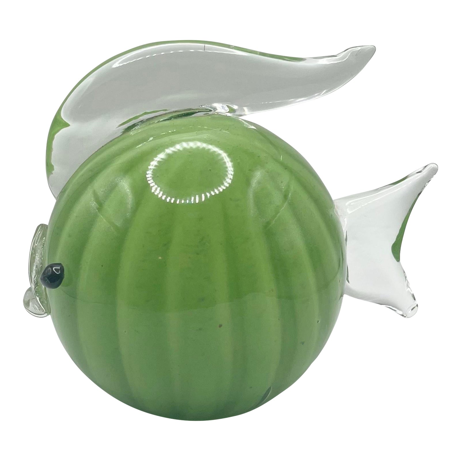 1960s Vintage Murano Glass Nason Green Blow/Puffer Fish, Signed & Dated ...