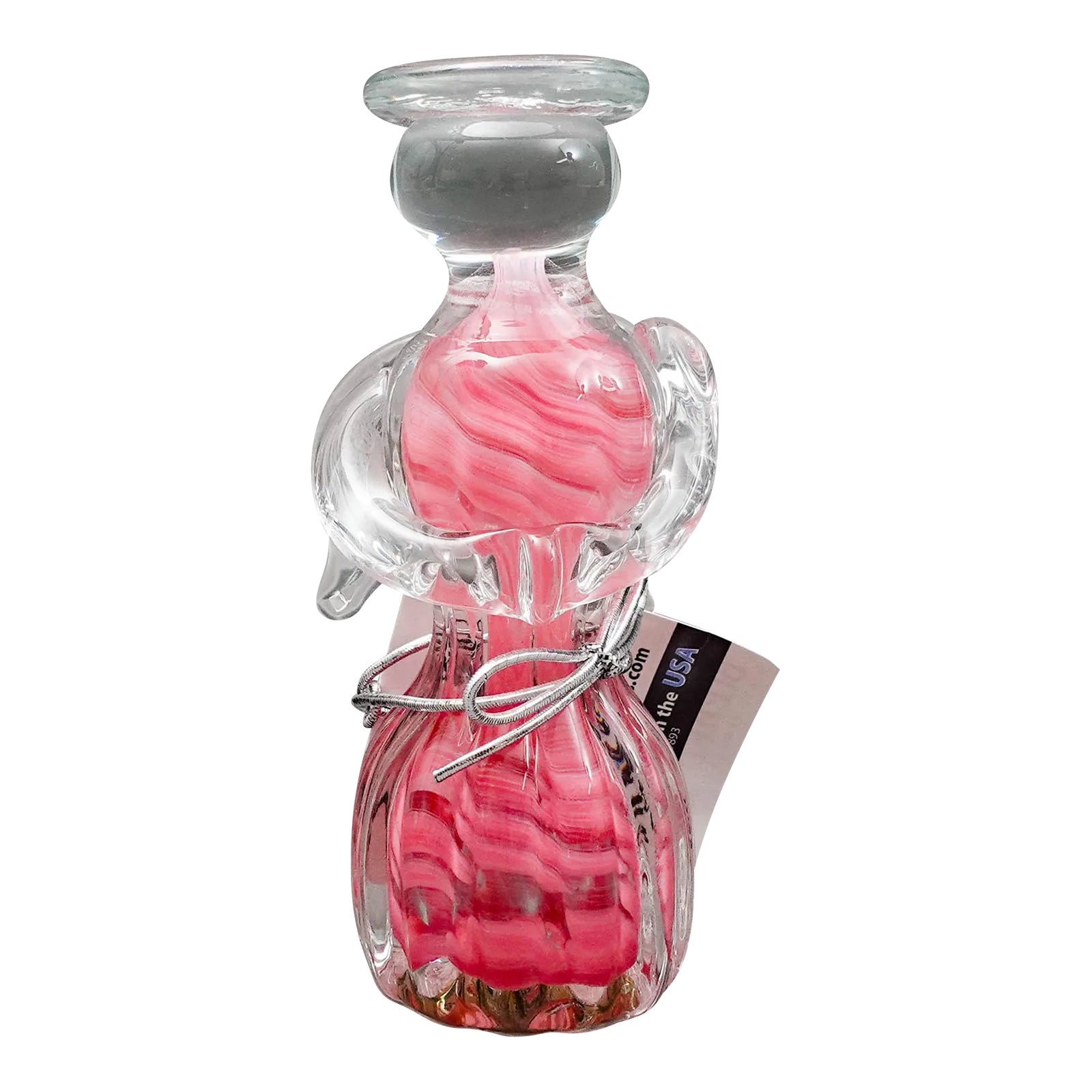 Vintage Blenko Angel Pink Swirl Hand Blown Art Glass Figurine Sculpture ...