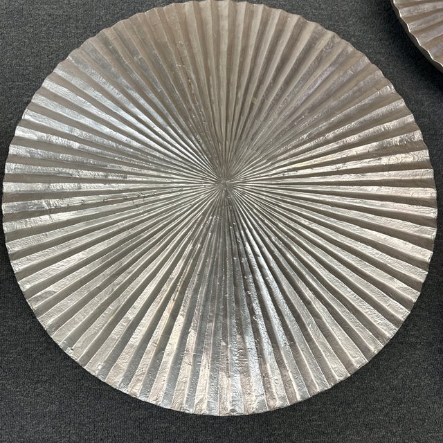 Arteriors Home Modernist Pleated Aluminum Discs, a Set a Four | Chairish
