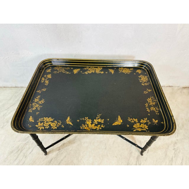 Vintage 2 Piece Tray Table | Chairish
