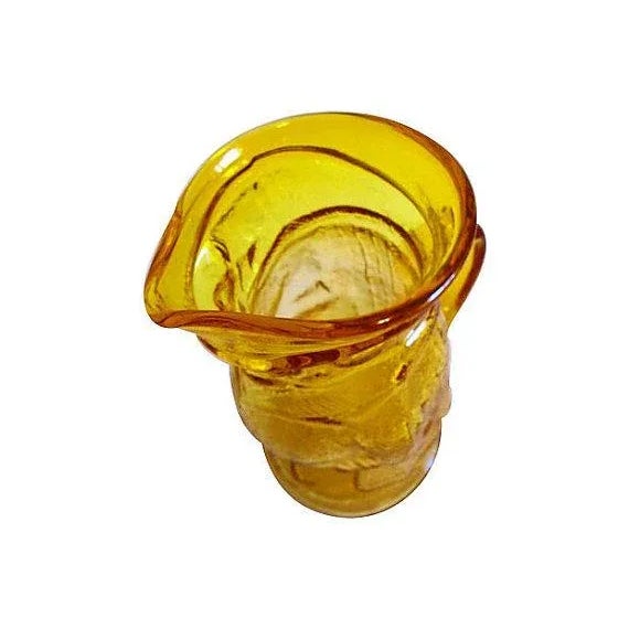 Mid-Century Yellow Glass Pitcher | Chairish