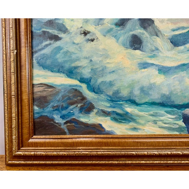 1963 “Cape Storm” Expressionist Seascape Painting by Malcom Waite ...