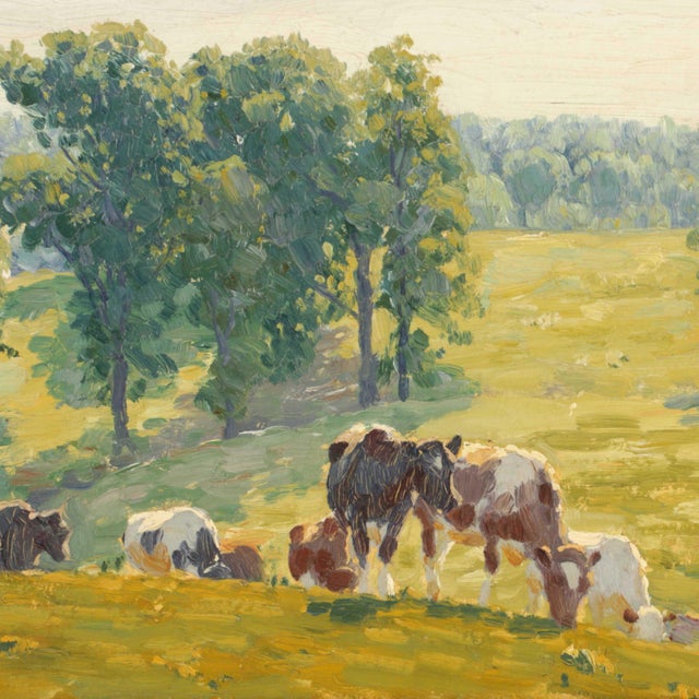 Edward Charles Volkert Pastoral Landscape Painting, Circa 1900 | Chairish