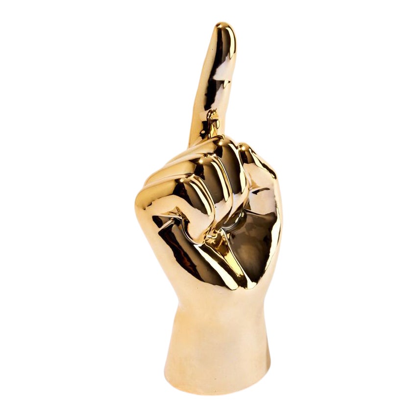 Interior Illusions Plus Gold Finger Pointing Table Top | Chairish