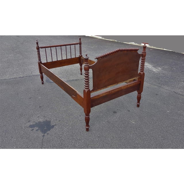19th Century Spindle Spool Jenny Lind Style Twin Bedframe | Chairish