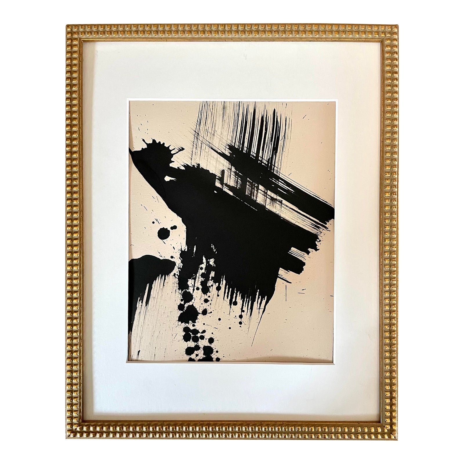 2022 "Tuffo" Contemporary Abstract Ink Painting on Paper by Artist r.k ...