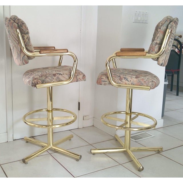 Mid 20th Century Chromecraft High Stools | Chairish
