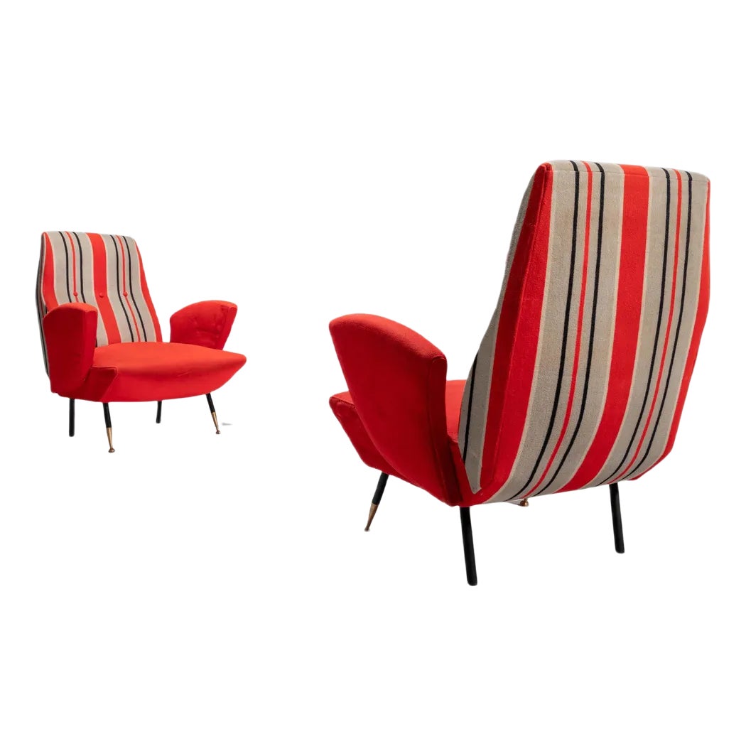 Vintage Italian Disco Chairs in Original Upholstery, 1960s, Set of 2 ...
