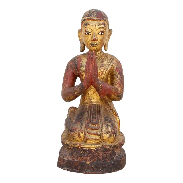 Burmese Sariputra Gilded Monk | Chairish