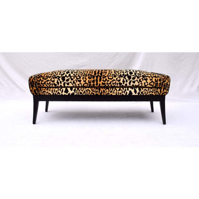 1970s Leopard Velvet Bench Attributed to Edward Wormley for Dunbar ...