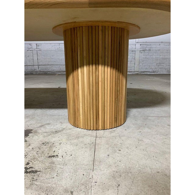 Double Reeded Pedestal Dining Table by Vintage on Point | Chairish