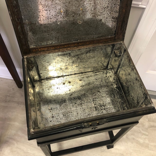1940's English Steel Deed Box on Stand | Chairish
