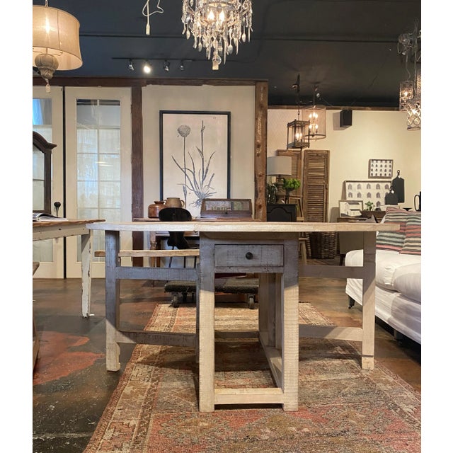 Vintage Dovetail Oval White Washed Rustic Dining Table With Drop Leaf ...