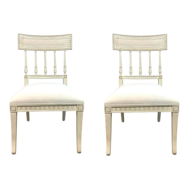 Jonathan Charles Gustavian Style Altocumulus Dining Chairs Pair | Chairish