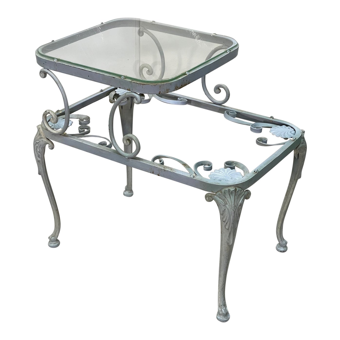 Russell Woodard Iron Patio Step Side Table | Chairish