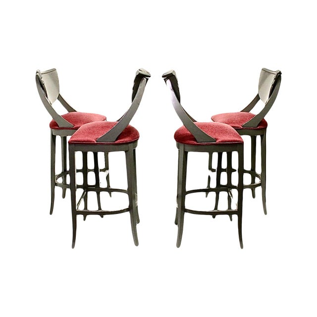 Pietro Costantini Gun Metal Grey Retro Design Italian Bar Stools, Set ...
