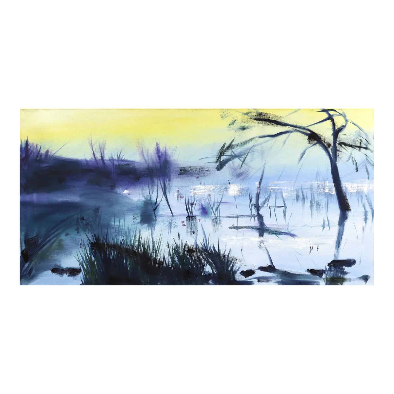 Open Landscape (Moor Ii) - Large Serene Contemporary Landscape Oil ...