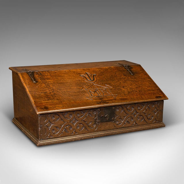 1700s Antique William III English Oak Verger's Desk Box | Chairish
