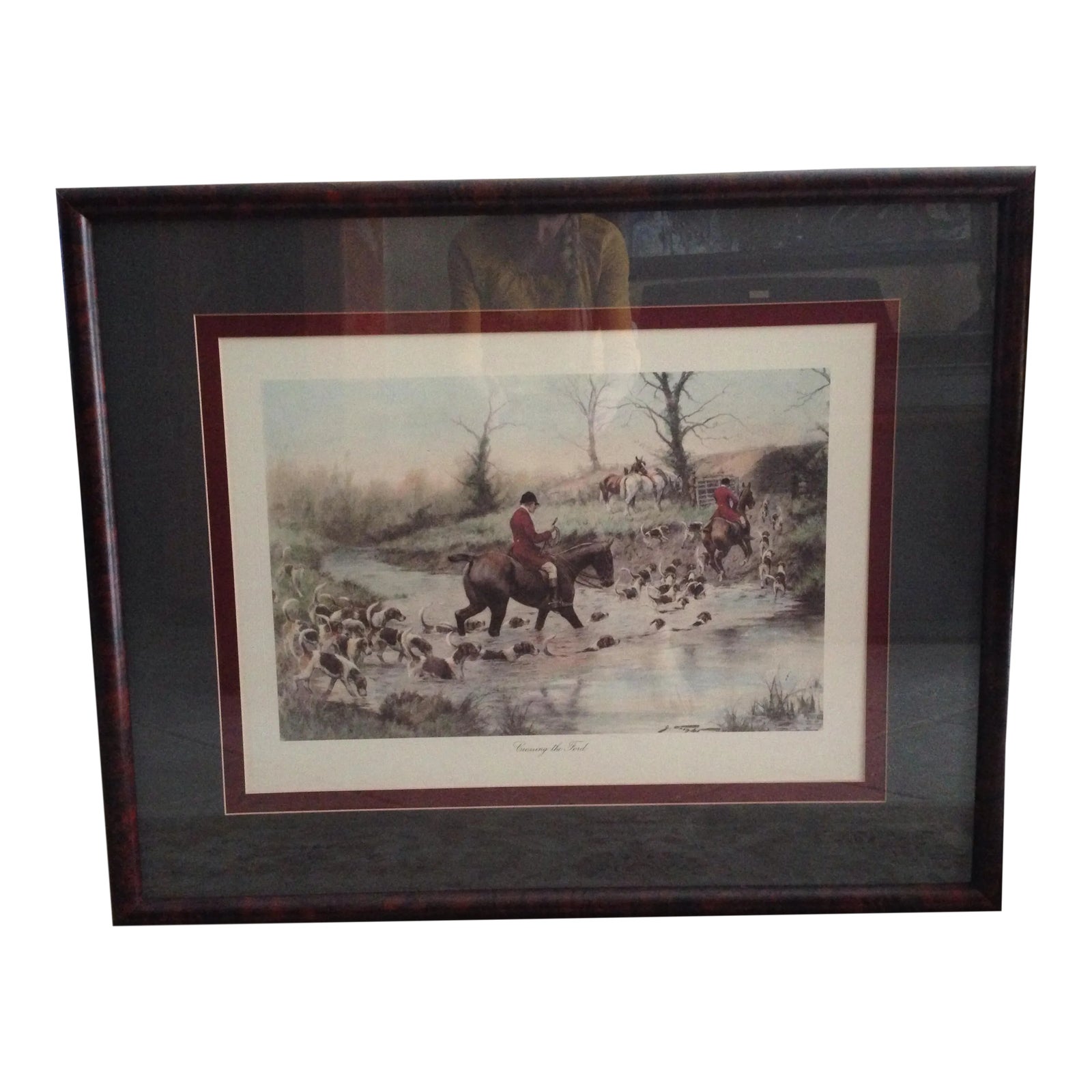 Print of Crossing the Ford by George Wright Framed/Glass/Signed | Chairish