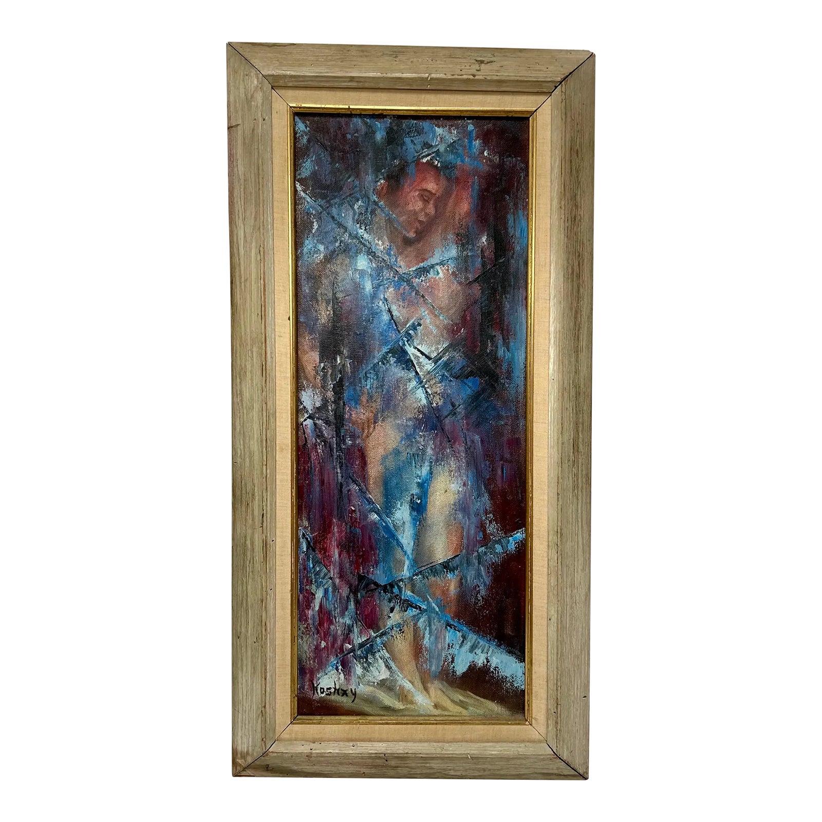 Original Mid-Century Abstract Portrait 'Camelot Prince' Oil on Wood ...