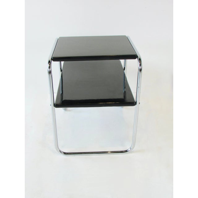Mid 20th Century Art Deco Machine Age Tubular Chrome & Black Lacquered ...