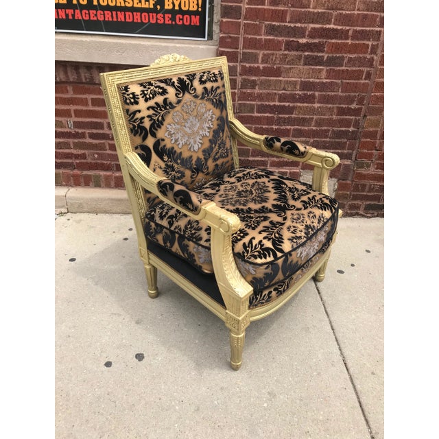 Victorian Carved Gold Framed Chairs Newly Upholstered - Pair | Chairish