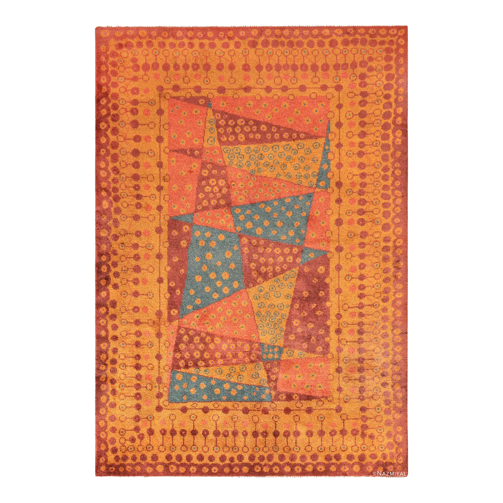 1920s Geometric French Art Deco Rug | Chairish