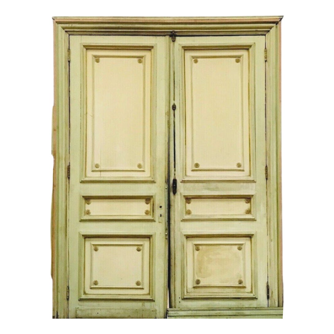 Double Haussmann-Style Passage Doors in Patinated Wood, Set of 3 | Chairish