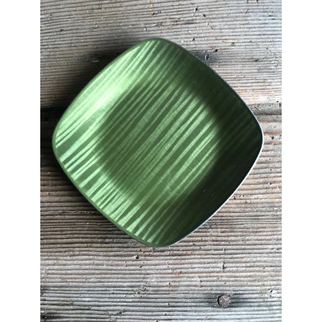 1950s Catherineholm Strek Cathedral Metal & Enamel Green Striped ...