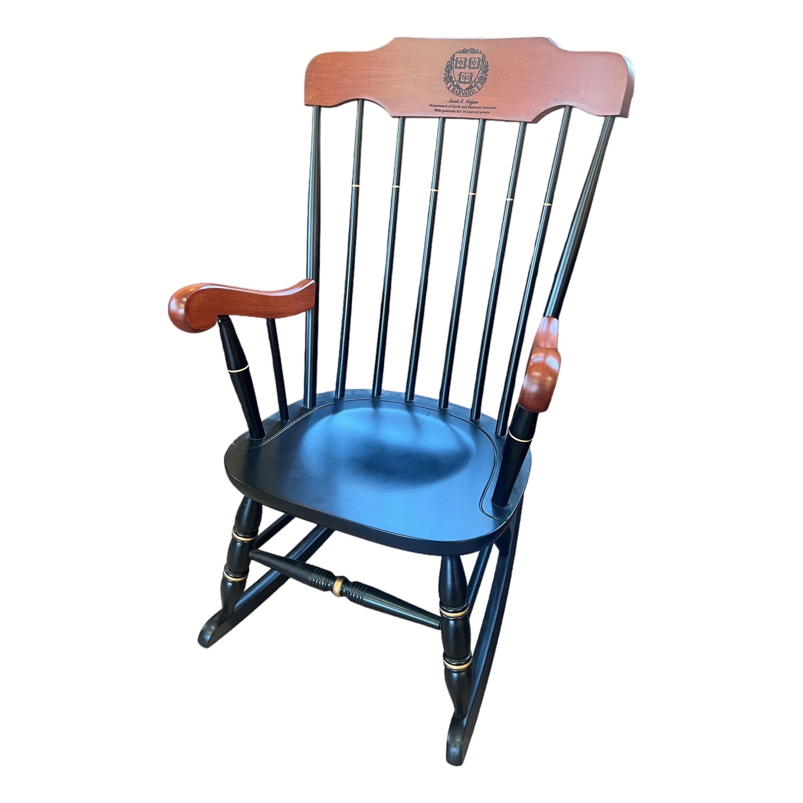Harvard University Boston Rocker Black and Gold | Chairish