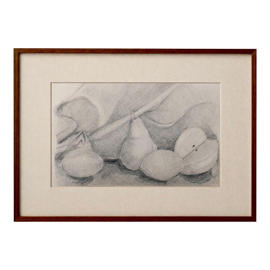 Quiet Tide — Monumental 1942 Academic Still Life Drawing With Cross ...