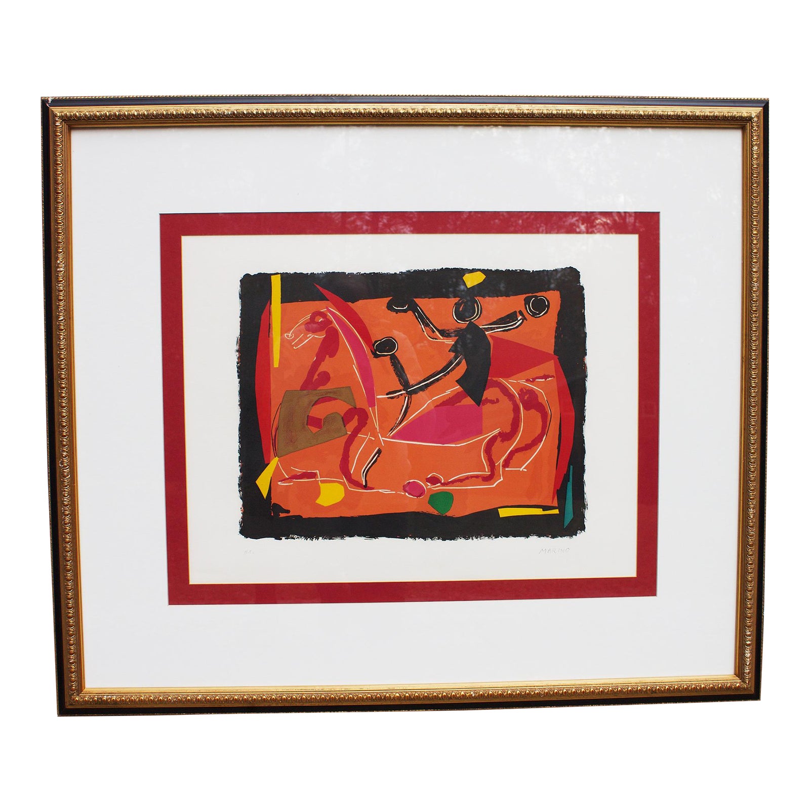 1970s Signed Marino Marini LTD Ed. Lithograph, Framed | Chairish