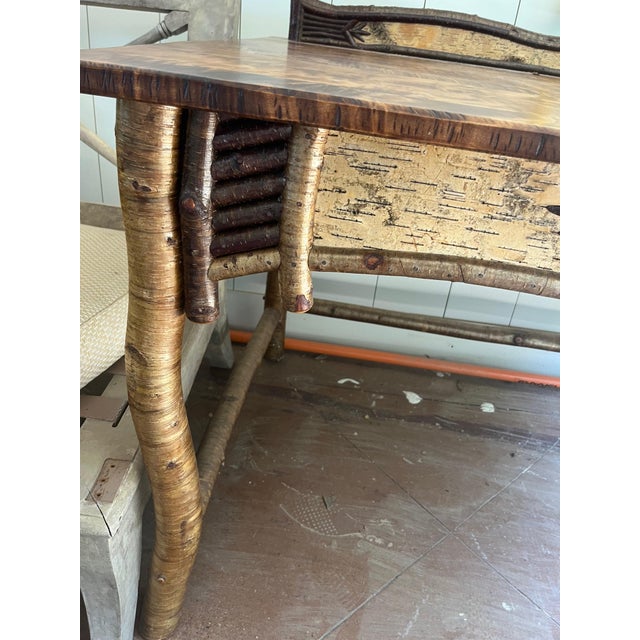 Custom Writing Desk Tiger Maple and Bark | Chairish