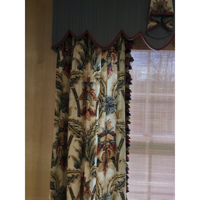 Designer Fabric Custom Window Treatments - 2 Panels | Chairish