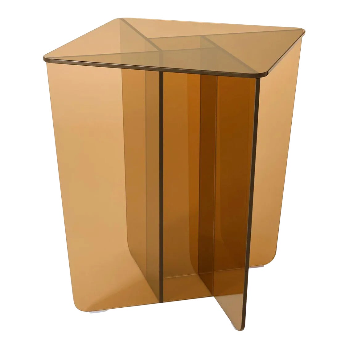 Amber Acrylic Square Side Table | Chairish